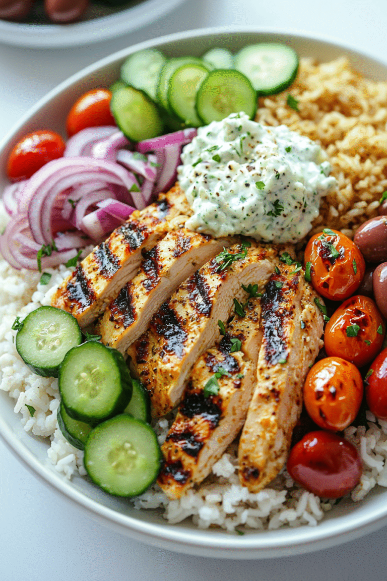 Simple Greek Chicken Bowl - Edie Recipes